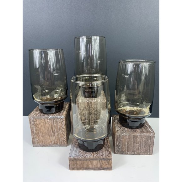 Libbey | Dining | Vintage Libbey Large Size Tawny Brown Juice Glasses ...